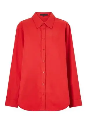 Tibi Easy Cotton-twill Gabardine Shirt - Red