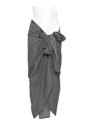 THE FRANKIE SHOP Striped Wrap-style Maxi Skirt - Black