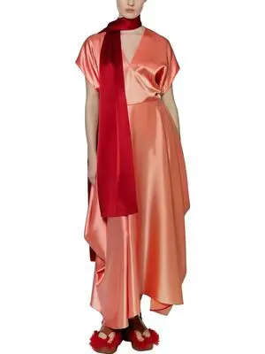 ROKSANDA Nava Satin V-neck Top - Pink
