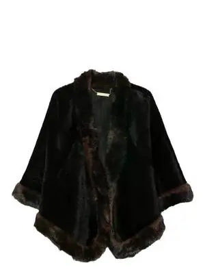Nour Hammour Olympe Leather Shawl - Black