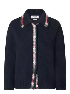 Thom Browne Hector Pointelle-knit Cardigan - Blue
