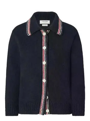 Thom Browne Hector Pointelle-knit Cardigan - Blue