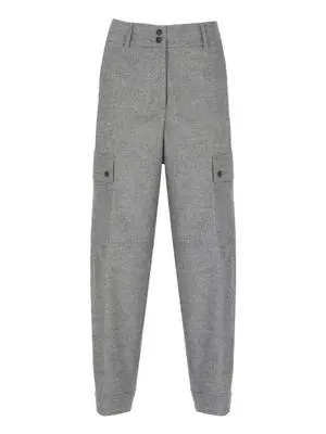 Peserico Button-fastening Straight-leg Trousers - Grey