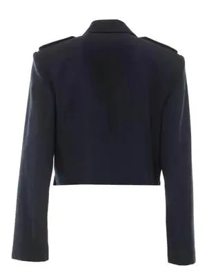 Pinko Epaulette Cropped Jacket - Blue