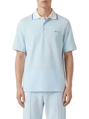 Casablanca Logo Cotton Blend Polo Shirt - Gnawed Blue