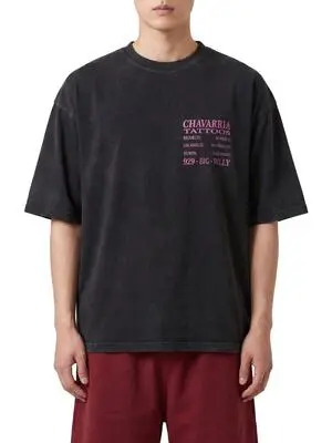 WILLY CHAVARRIA Graphic Print Cotton T-shirt With Dropped Shoulders - Grey