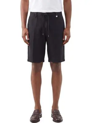 MYTHS Linen Drawstring Shorts - Black