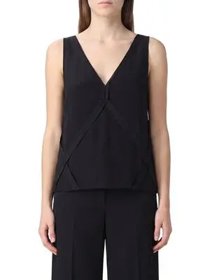 MAISON MARGIELA V-neck Sleeveless Top In Acetate And Cupro - Black
