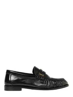 Saint Laurent Le Loafer Penny Loafers In Smooth Lambskin With Monogram - Black
