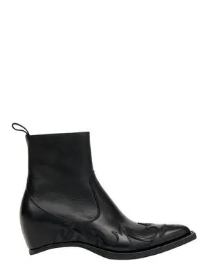MAISON MARGIELA Leather Ankle Boots - Black