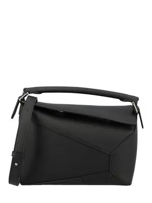 Loewe Puzzle Edge Small Leather Handbag - Black