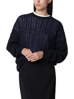 LISA YANG Amabel Cashmere-silk Cable Knit Sweater - Blue