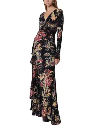 Etro Printed Wrap Jersey Maxi Dress - Multicolor
