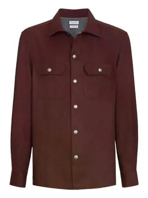 Brunello Cucinelli Flannel Chest-pockets Shirt Jacket - Red