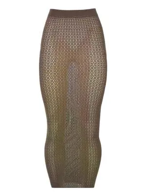 Wolford Daisy Net Midi Skirt - Brown