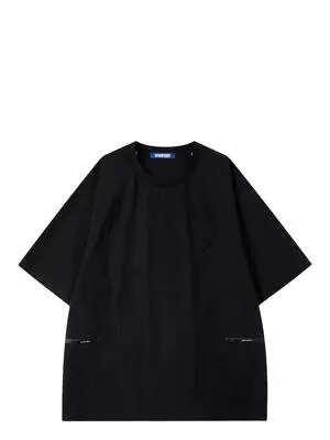 SPOONYARD Raglan-sleeve Zip-pocket T-shirt - Black