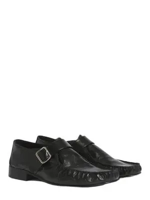 Marni Leather Barry Loafers With Buckle Detail - Black