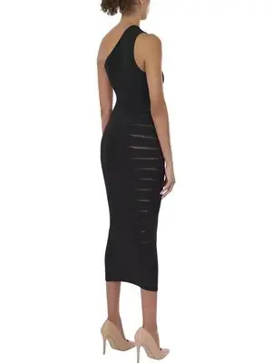 Wolford Cutout One-shoulder Midi Dress - Black