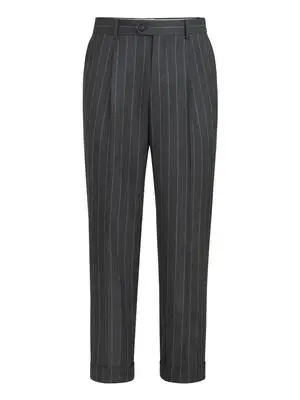 Brunello Cucinelli Super 150s Virgin Wool Batavia Trousers - Grey