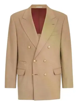Brunello Cucinelli Double-breasted Peak-lapel Jacket - Neutrals