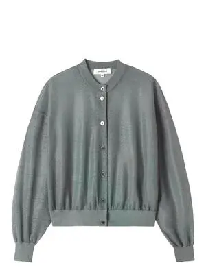 ENFOLD Drop Shoulder Button-up Cardigan - Grey