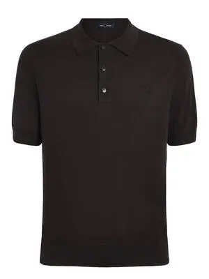 Fred Perry Cotton Knitted Polo Shirt - Brown