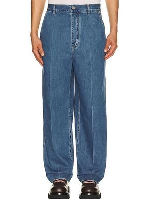 Bottega Veneta Atlantic Blue Denim Wide Leg Trousers - Mid Blue