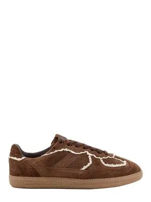 ALOHAS Crochet Suede Lace-up Sneakers - Brown
