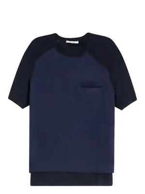 Max Mara Mxmgolfo Silk And Cashmere Top - Blue