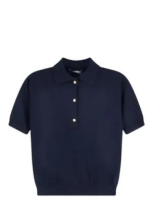 Max Mara Smmpomposa Cotton, Silk And Cashmere Polo Shirt - Blue