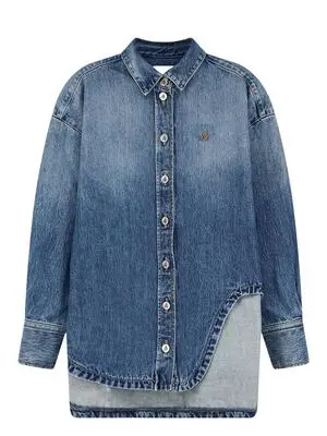 Attico Embroidered Denim Shirt - Blue