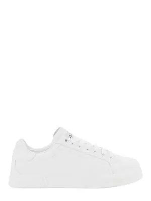 Dolce & Gabbana Portofino Leather Lace-up Sneakers - Black