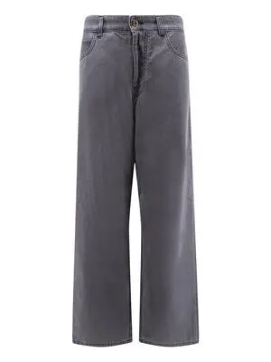 Miu Miu Light Denim Wide Leg Trousers - Grey
