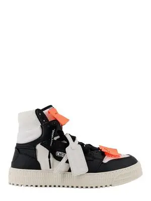 Off-White 3.0 Court High Top Leather Sneakers - Black