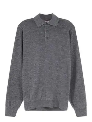 Brunello Cucinelli Cashmere And Silk Polo Shirt - Grey