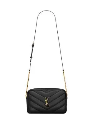 Saint Laurent Loulou Matelassé Leather Crossbody Bag - Black