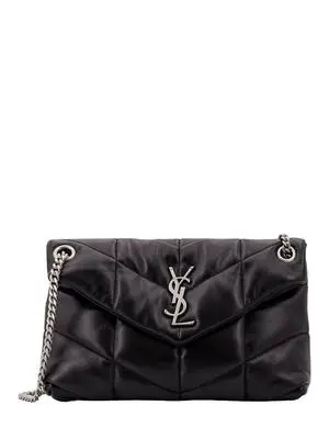 Saint Laurent Puffer Matelassé Leather Crossbody Bag - Black