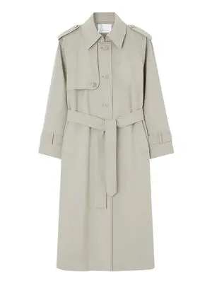 THE FRANKIE SHOP Riva Cotton Blend Trench Coat - Grey