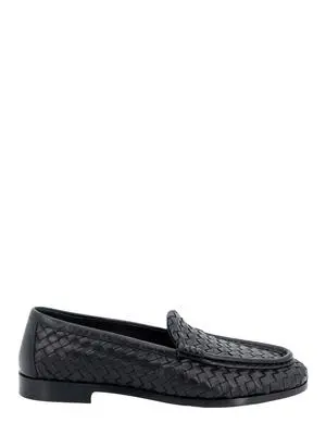 Bottega Veneta Silenzio Leather Loafers - Black