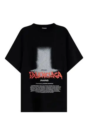 Balenciaga The Door Cotton T-shirt - Black