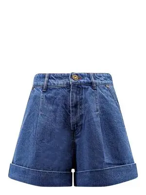 Zimmermann Tailored Denim Shorts With Gold Hardware - Blue