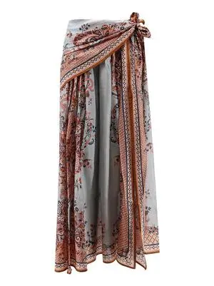 Zimmermann Aster Silk Midi Skirt With Paisley Print - Multicolor