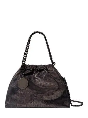 Stella McCartney Falabella Eco Shiny Dotted Chamois Fabric Shoulder Bag Black