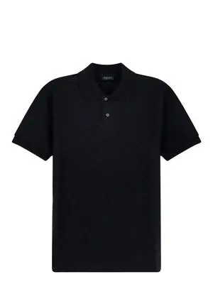 Gucci Gg Viscose Blend Polo Shirt - Black