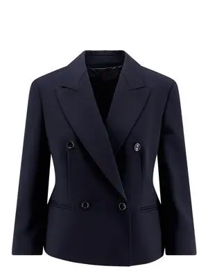 Max Mara Dorico Stretch Virgin Wool Blazer - Blue