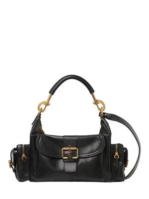 Chloé Carry Shiny Buffalo Leather Shoulder Bag - Black
