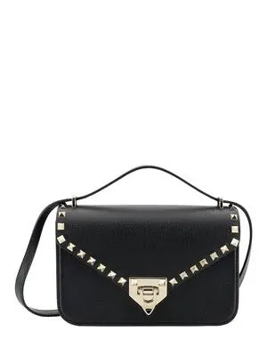 Valentino Garavani Rockstud Leather Crossbody Bag With Stud Detail - Black