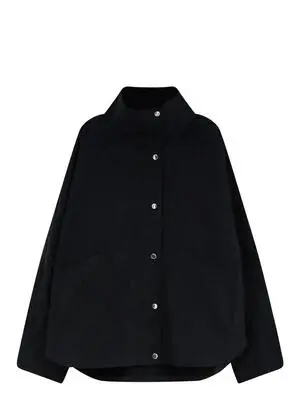TOTEME High Neck Cotton Blend Jacket - Black