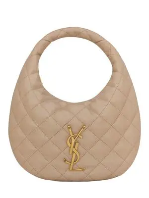 Saint Laurent Icarino Leather Handbag - Beige