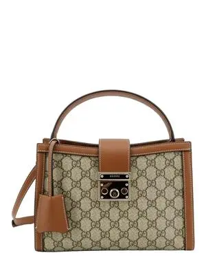 Gucci Padlock Handbag With Shoulder Strap - Beige